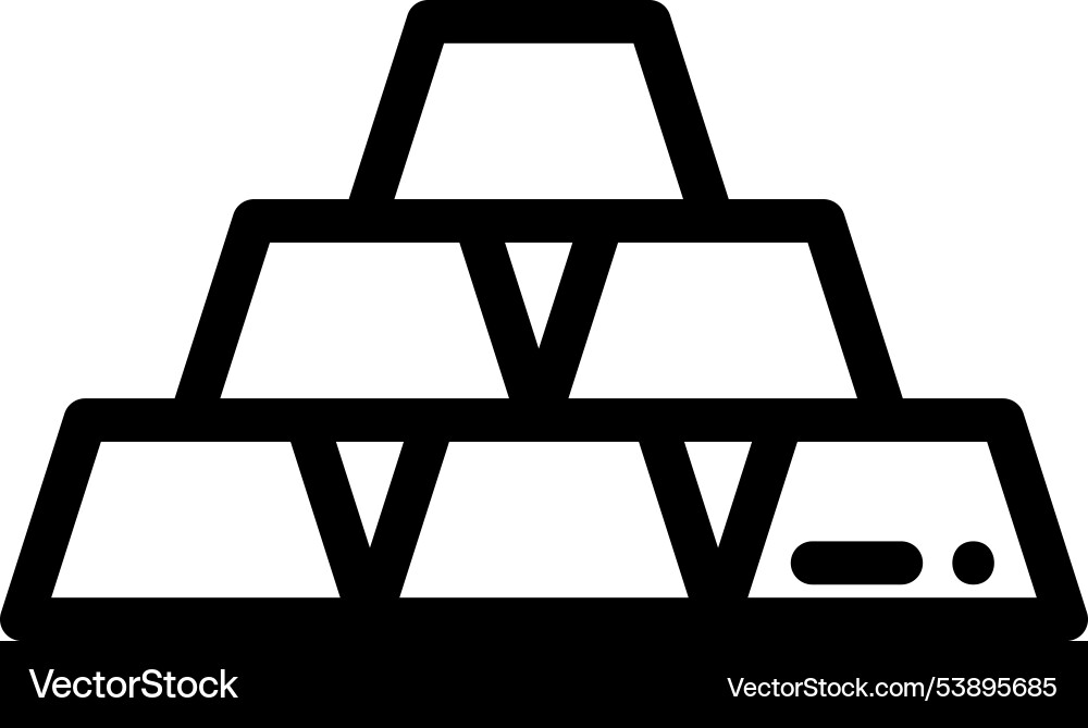 Gold ingots icon thin linear style design Vector Image
