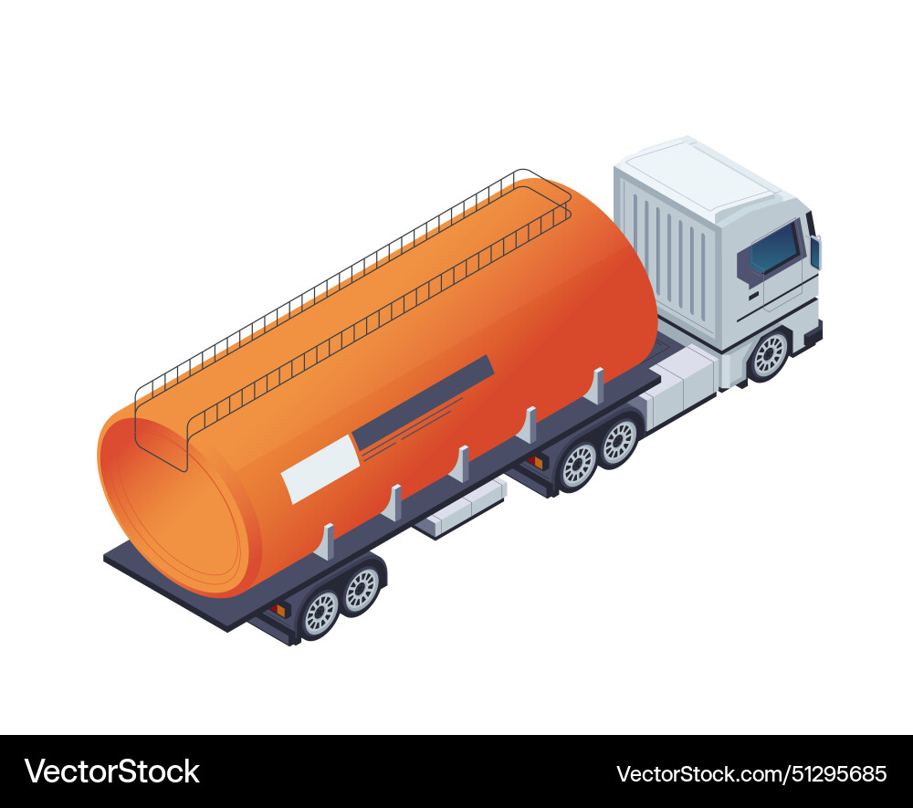 Isometric of an orange tanker Royalty Free Vector Image