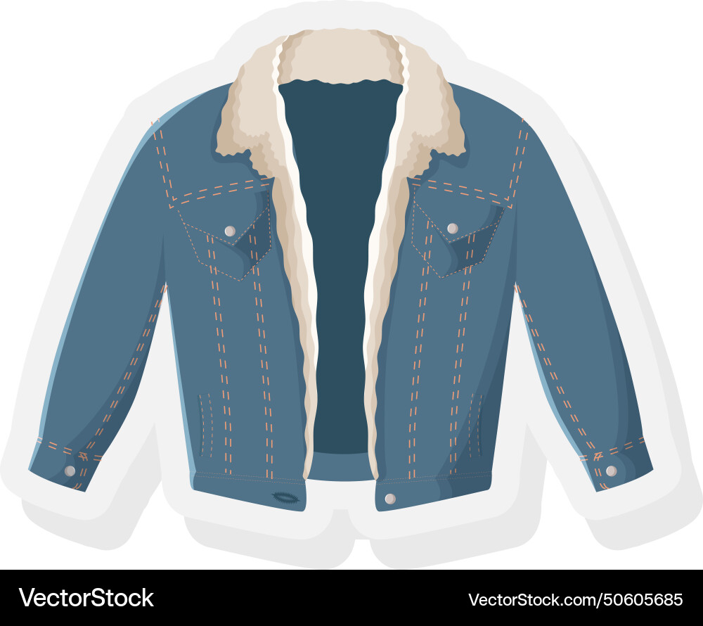 Jeans jacket sticker Royalty Free Vector Image