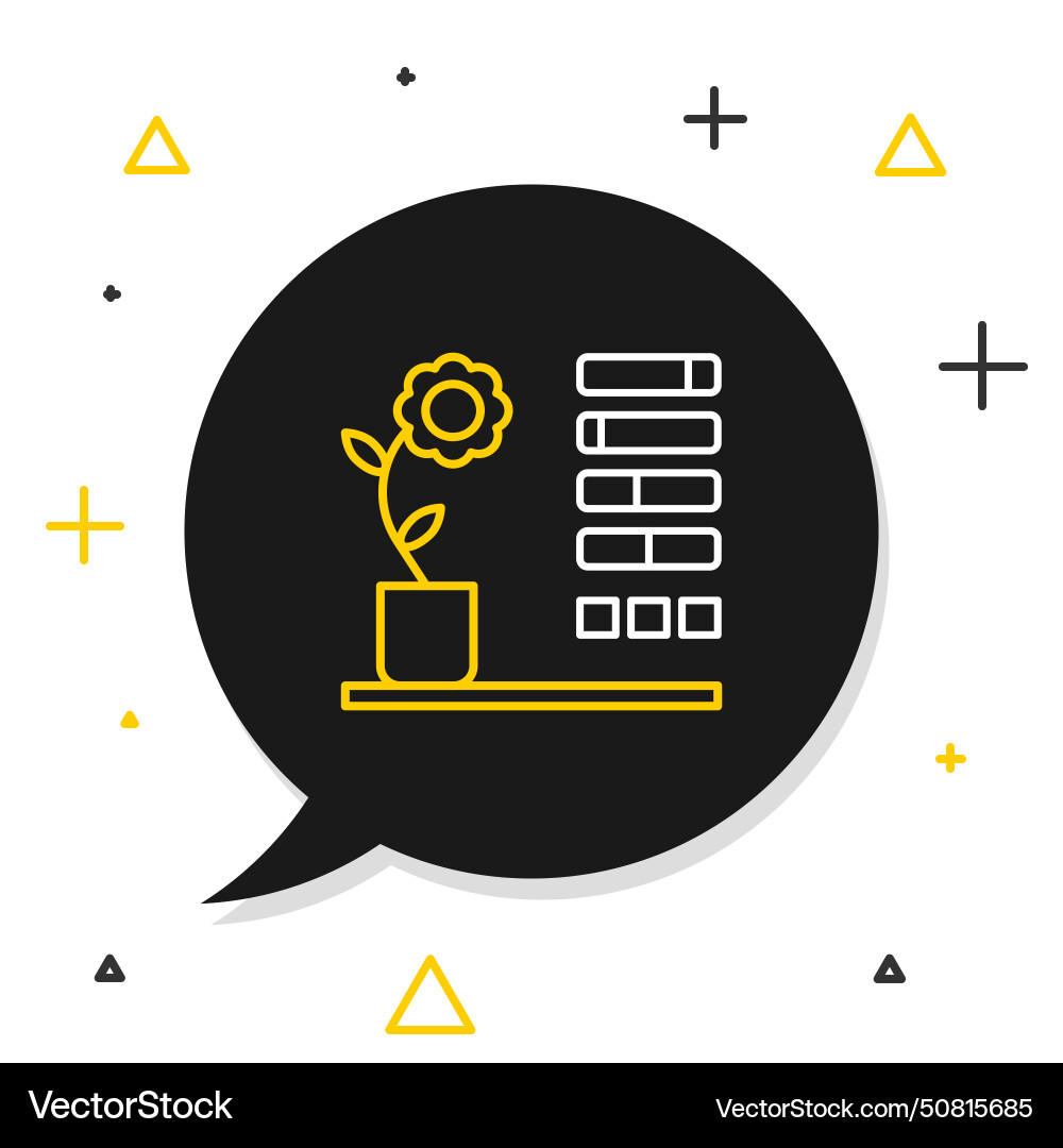 Line flower status icon isolated on white Vector Image