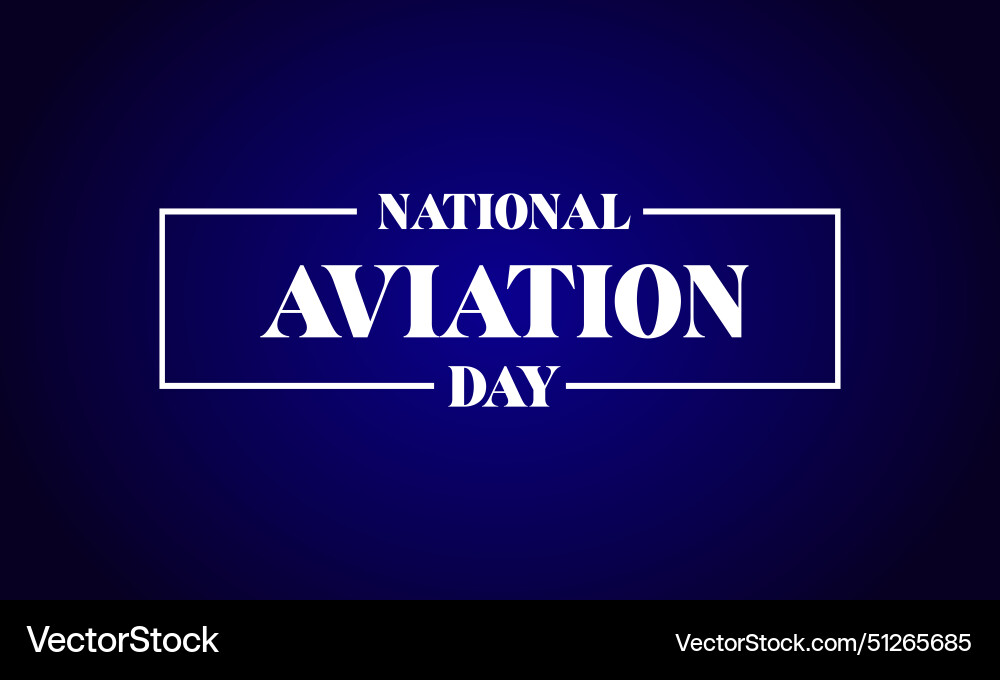 National aviation day stylish text design Vector Image