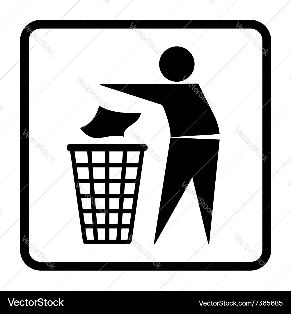 No trash sign Royalty Free Vector Image - VectorStock