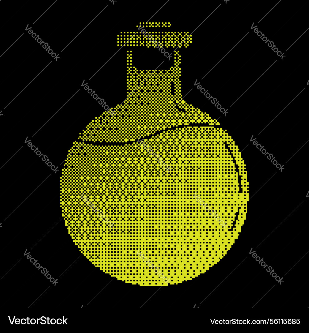 Pixel Magie vial Halbton Silhouette Ikone Vektorbild