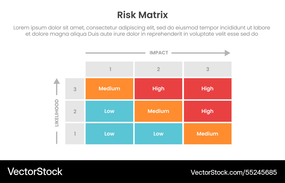 Risk assessment matrix infographic template Vector Image