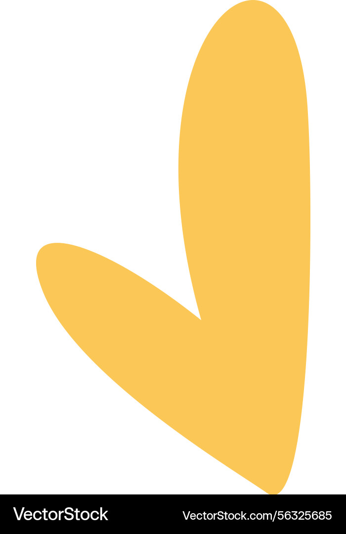 Yellow heart hand drawn scribble Royalty Free Vector Image