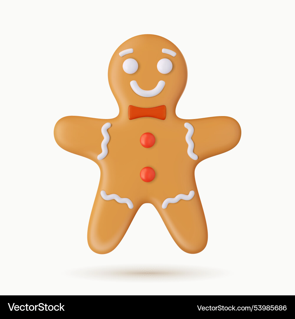 3d gingerbread man Royalty Free Vector Image - VectorStock