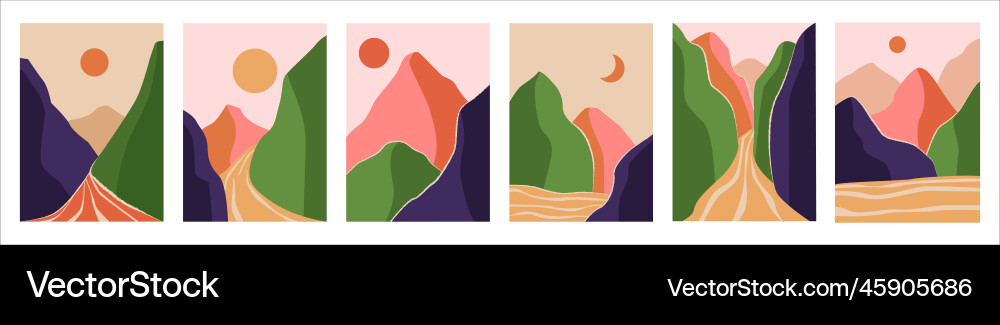 Abstract nature landscape mountain hill colorful Vector Image