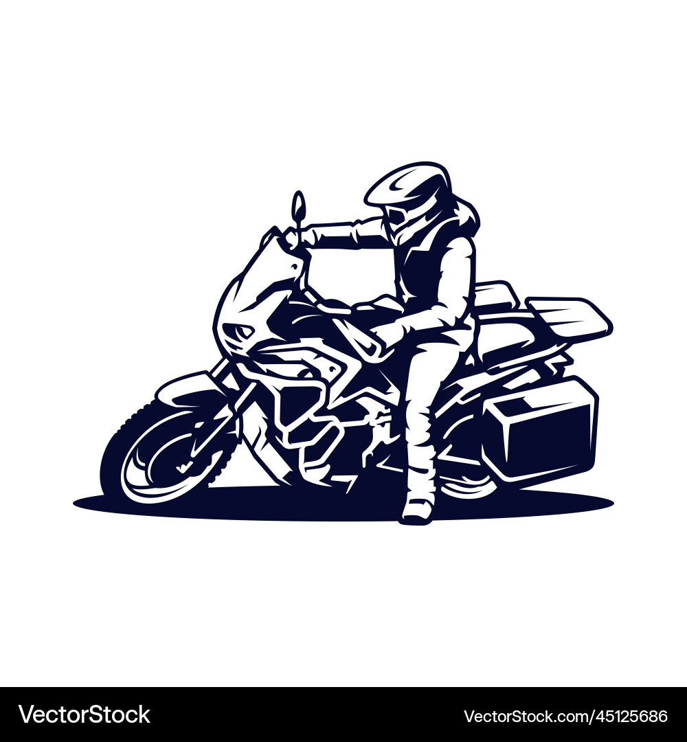 Adventure Motorcycle Logo Royalty Free Vector Image
