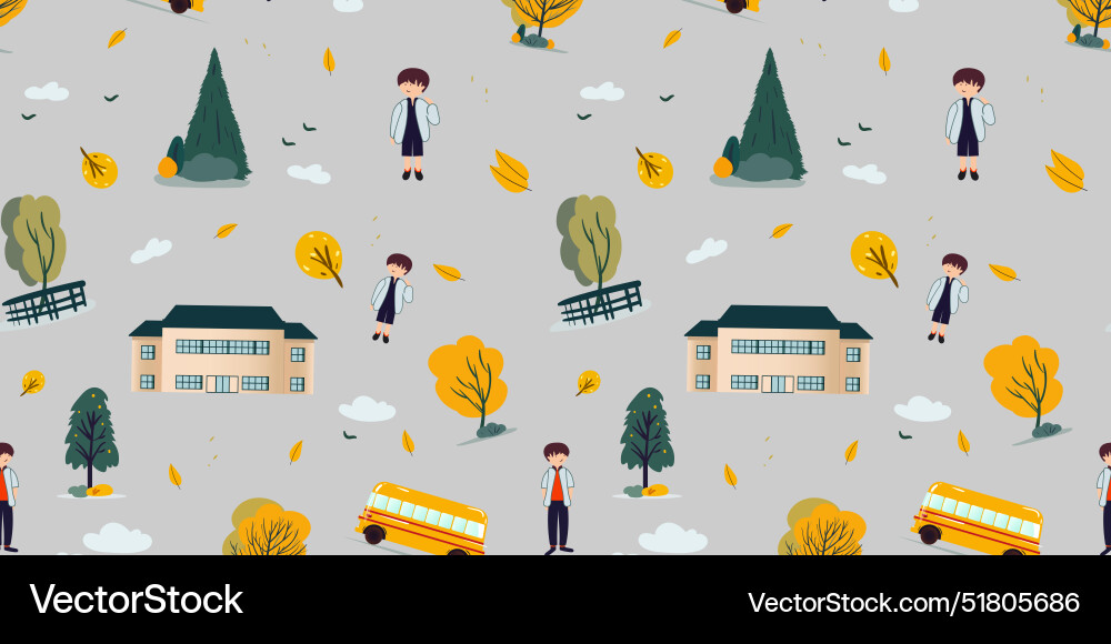 Design pattern with school building Royalty Free Vector