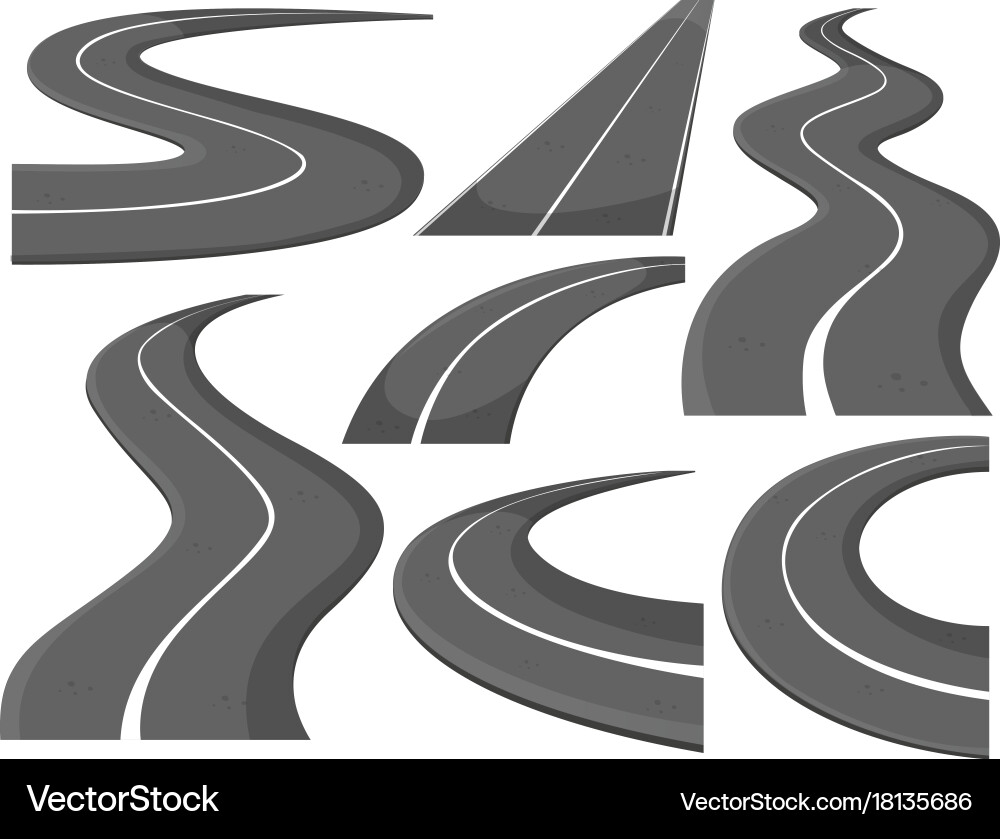 Different design of roads Royalty Free Vector Image