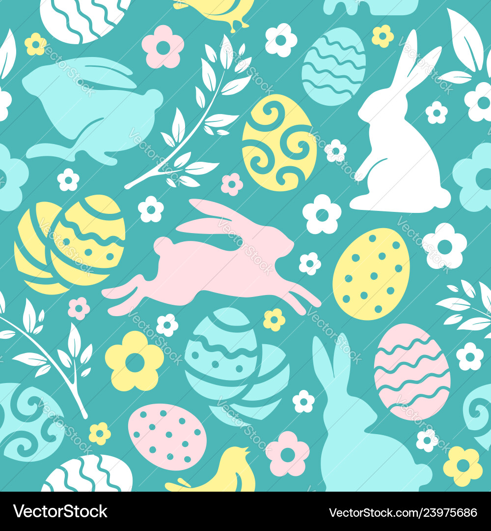 Easter Bunny & Egg Pattern – Royalty-Free Vector | VectorStock