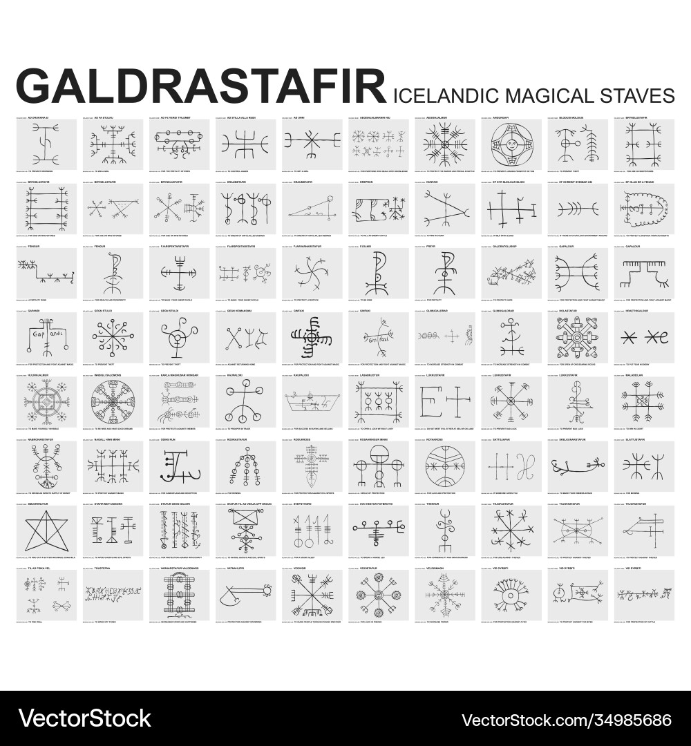 Icelandic Symbols And Their Meanings Icelandic Magical Staves