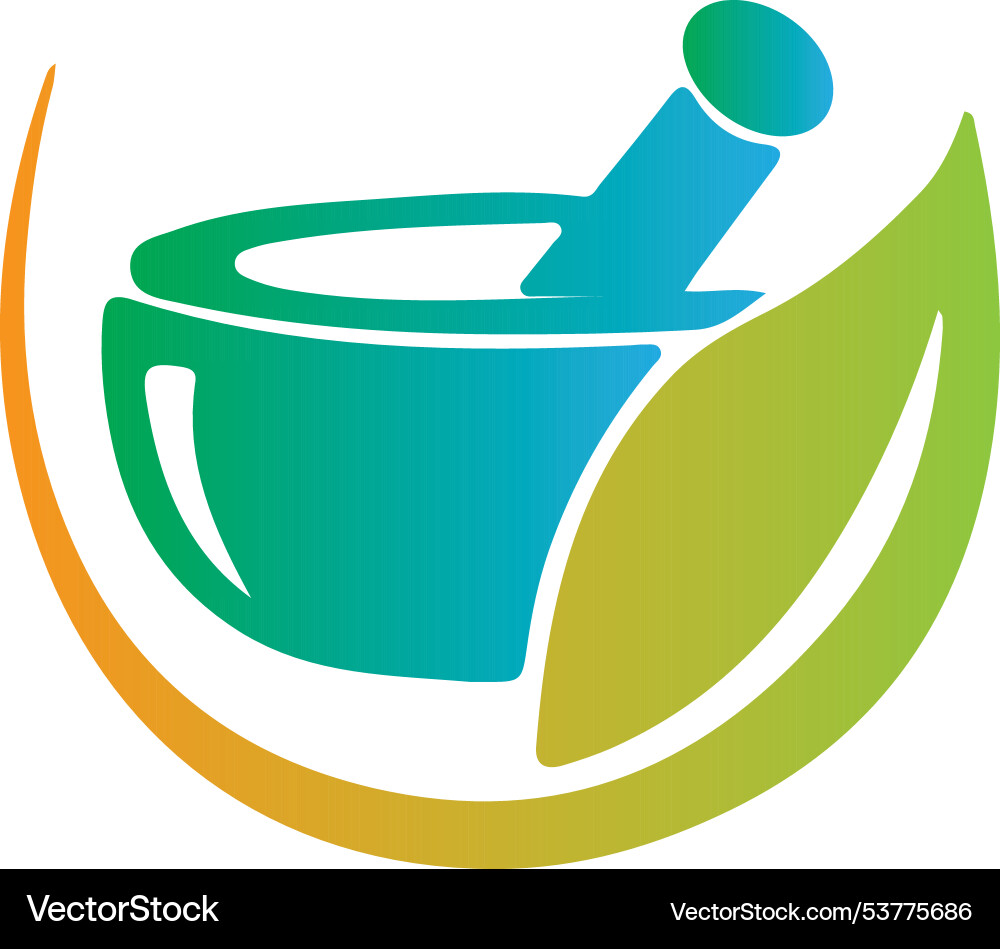 Homeopathy logo circle modern green natural Vector Image