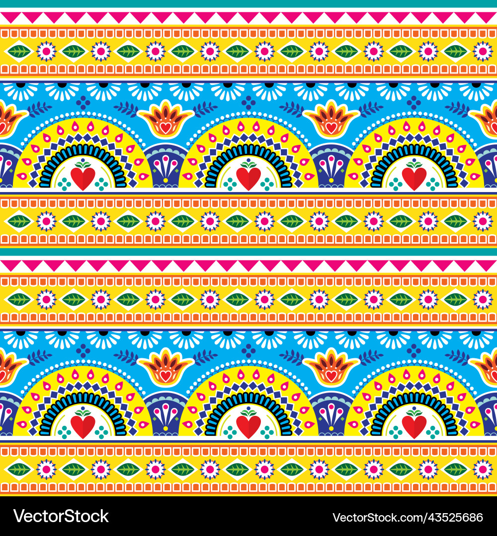 Indian and pakistani truck art pattern Royalty Free Vector