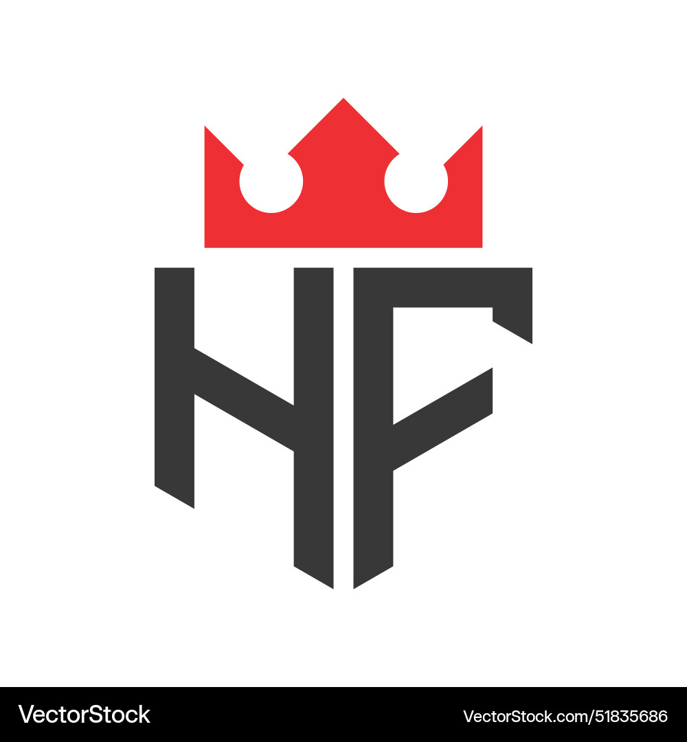 Letter hf crown logo Royalty Free Vector Image