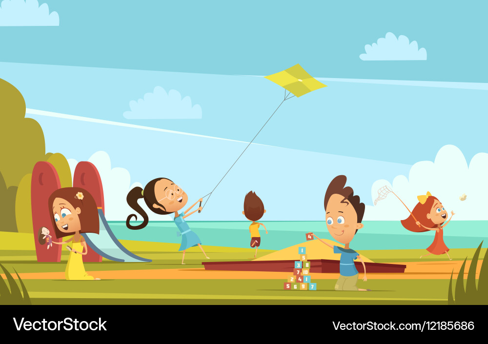 Playing children background Royalty Free Vector Image