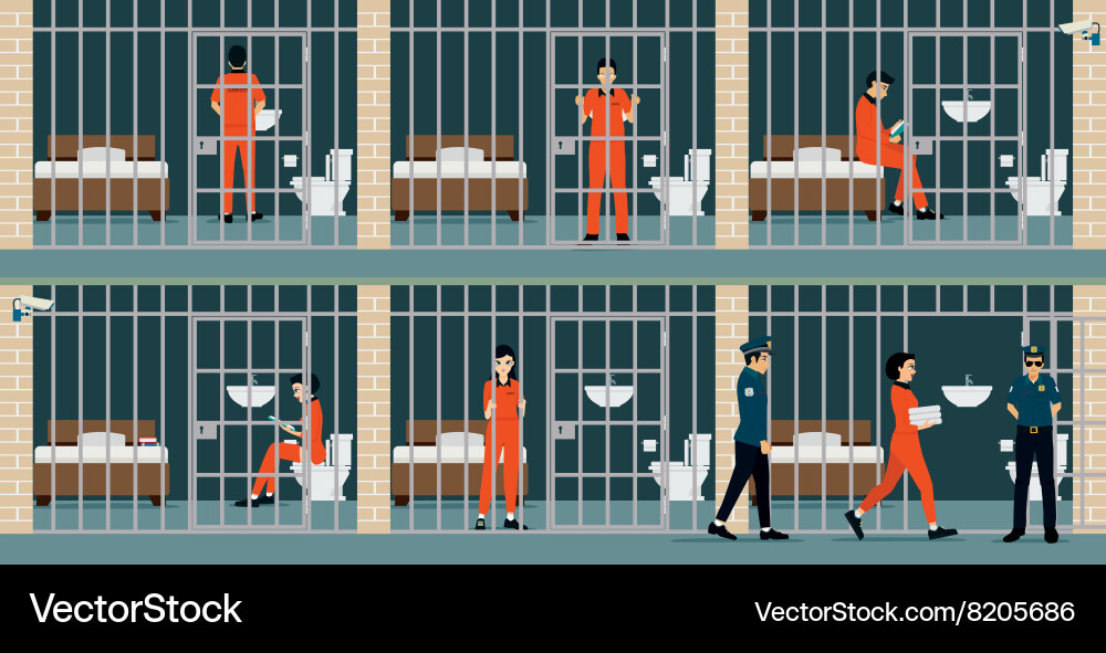 Prison inmates Royalty Free Vector Image - VectorStock