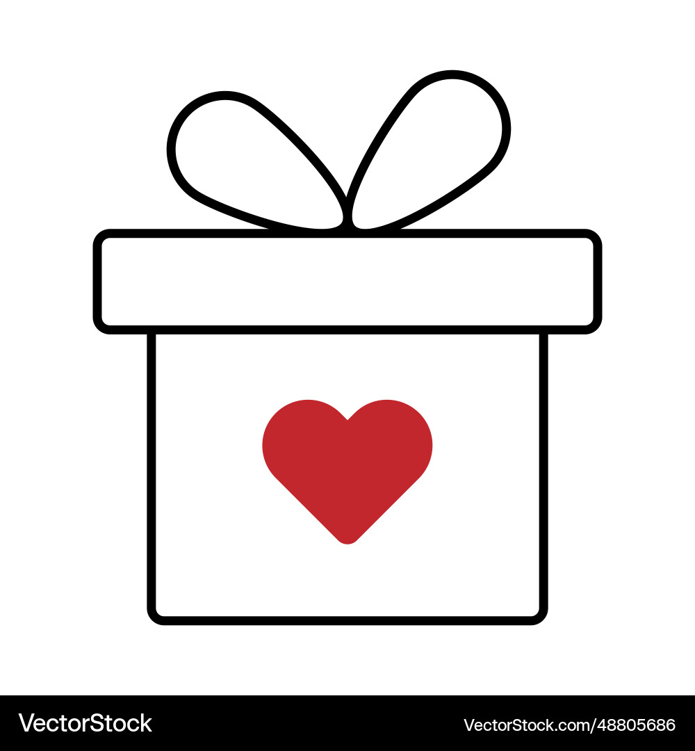 Red Heart Gift Box Icon Royalty Free Vector Image