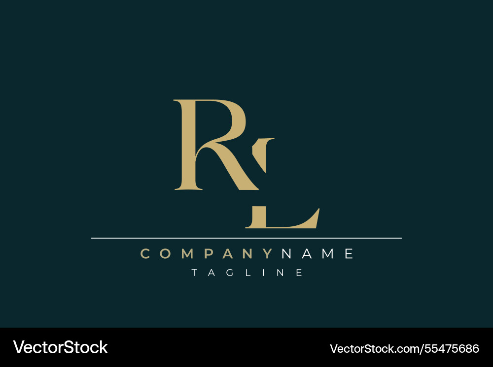 Rl abstract logo design Royalty Free Vector Image