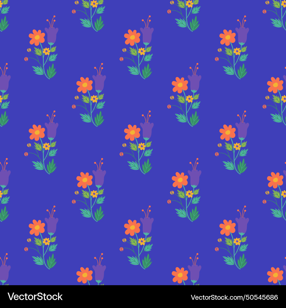 Spring flowers pattern design Royalty Free Vector Image