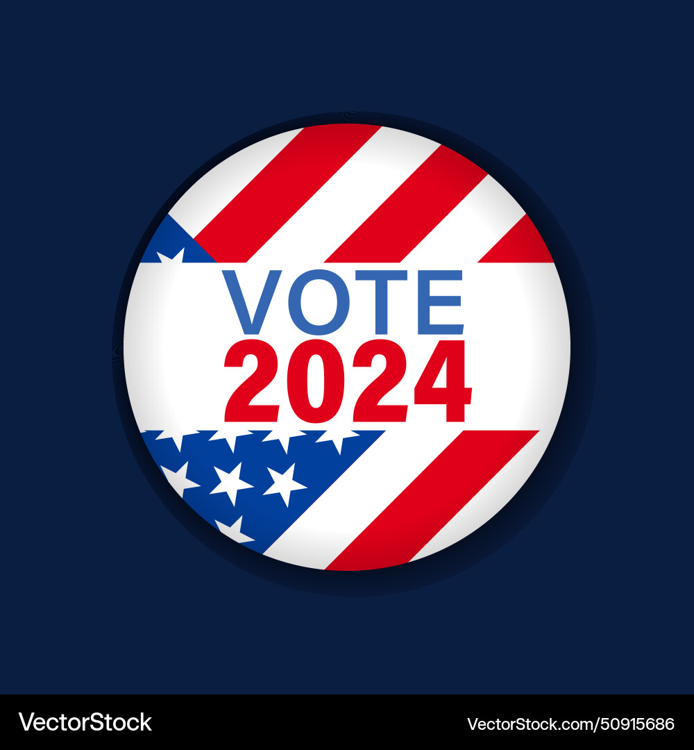 Vote 2024 election usa round emblem Royalty Free Vector