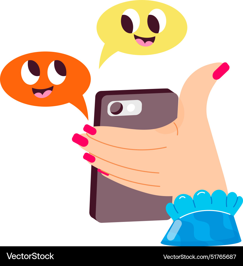 A handy flat sticker of online chat Royalty Free Vector