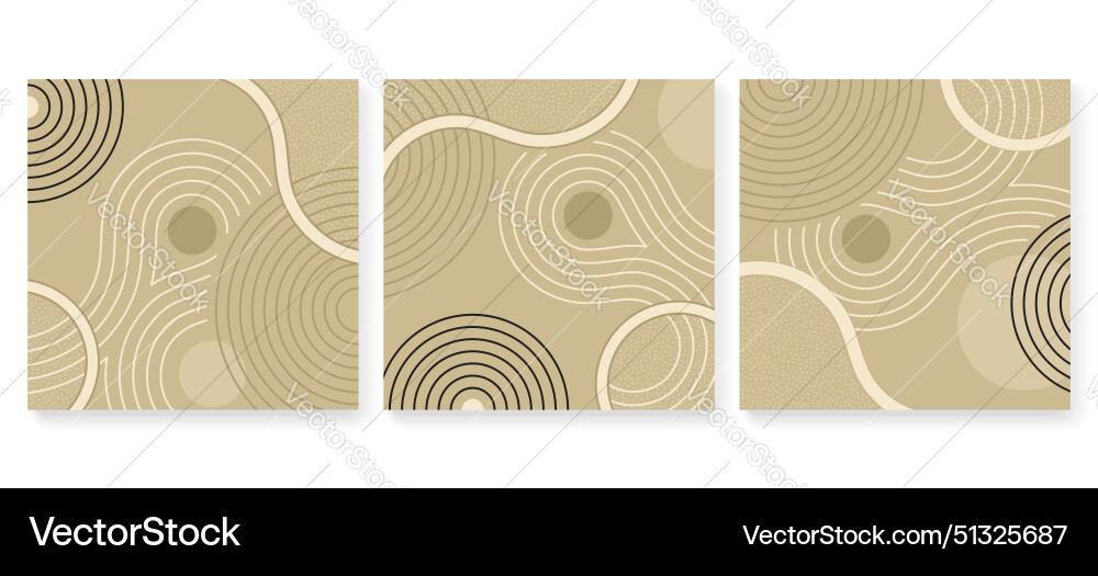 Abstract square banners set in zen garden Vector Image