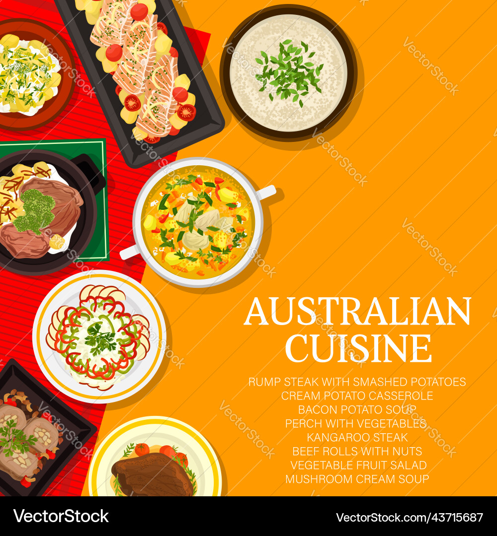 Australian BBQ Food Menu Royalty Free Vector Image
