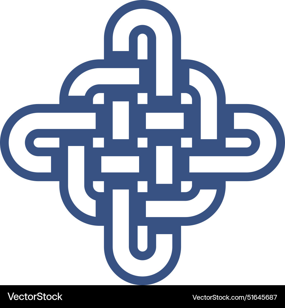 Blue celtic knot design simple intricate endless Vector Image