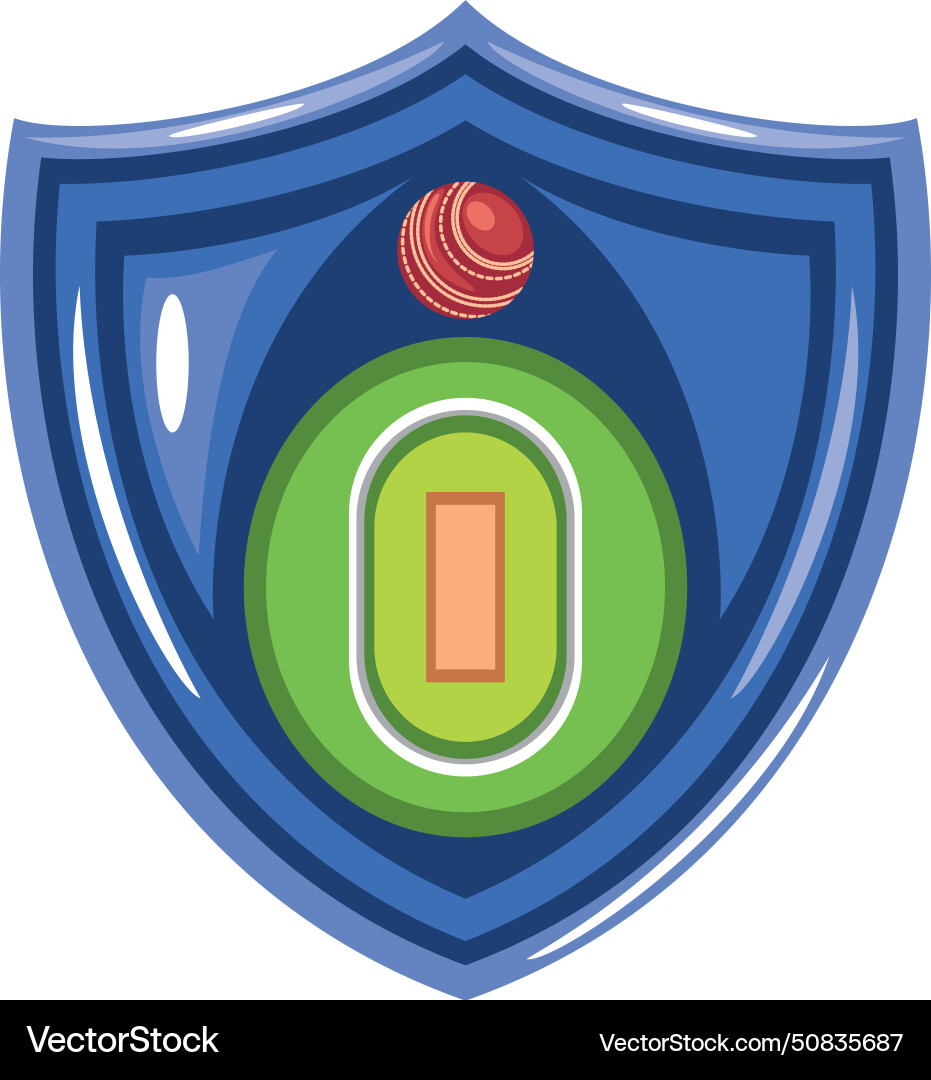 Cricket shield sports Royalty Free Vector Image