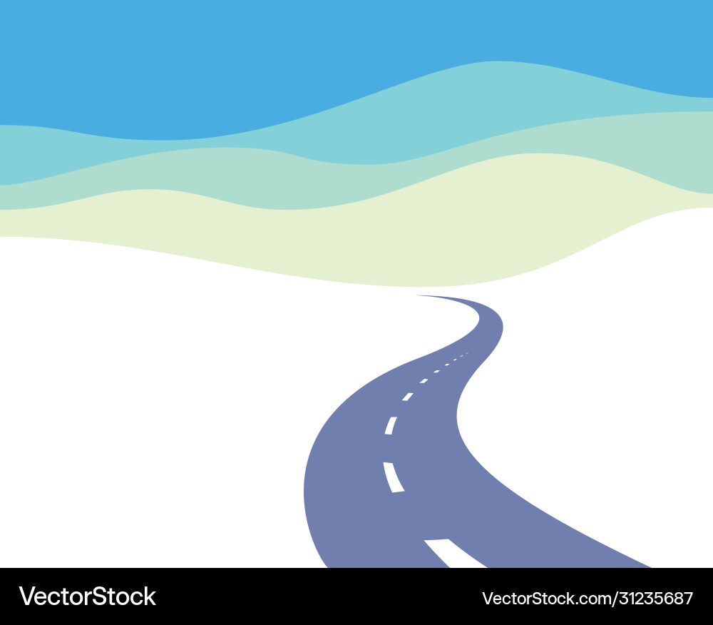 Scenic Curved Highway Royalty Free Vector Image