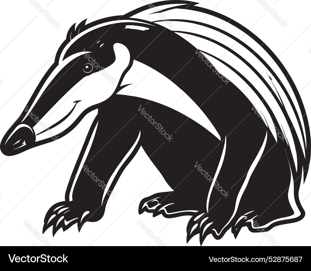 Sleek black anteater icon logo a modern Royalty Free Vector