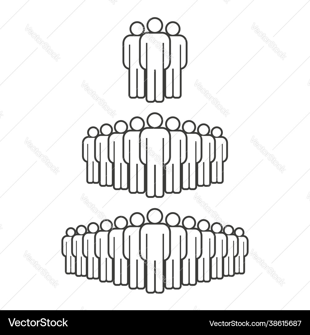 Small medium and large group people male Vector Image