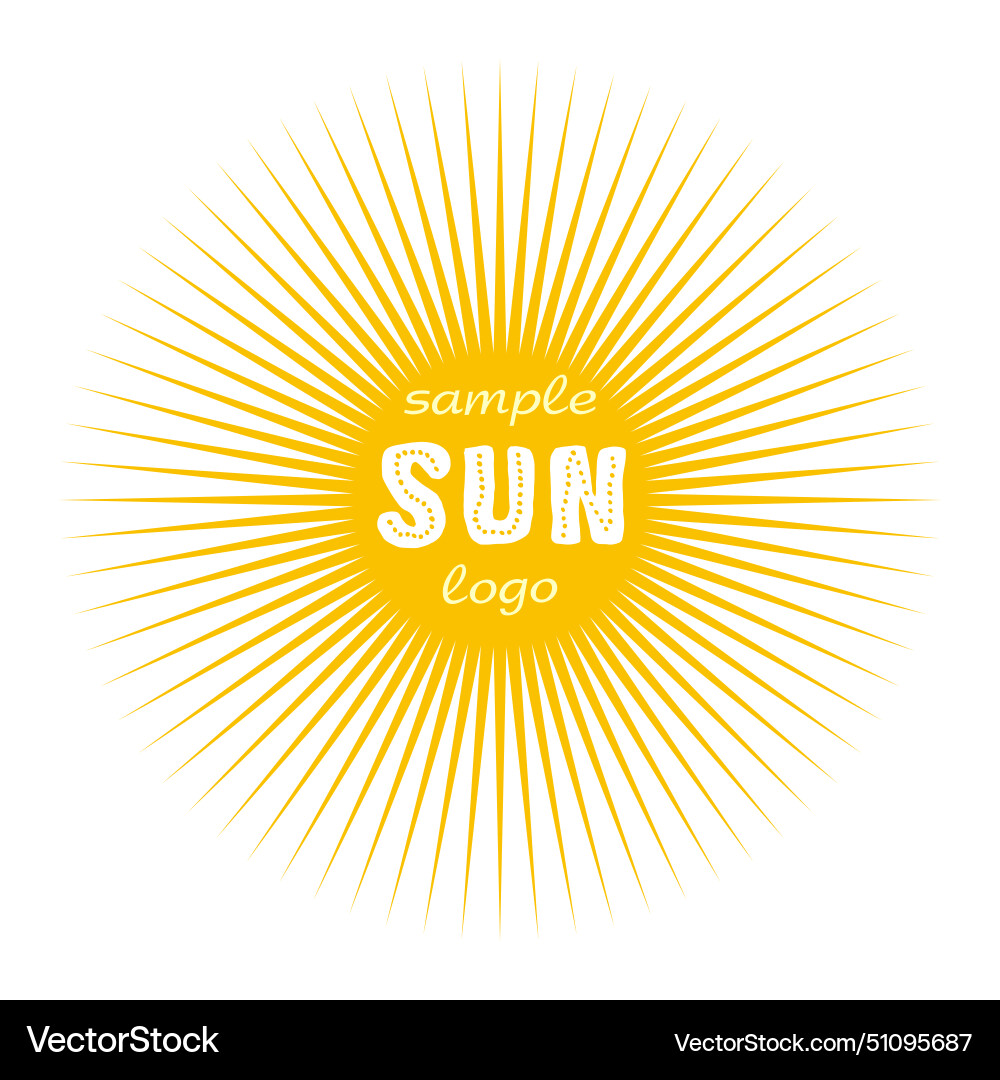 Sun with beams logo element Royalty Free Vector Image