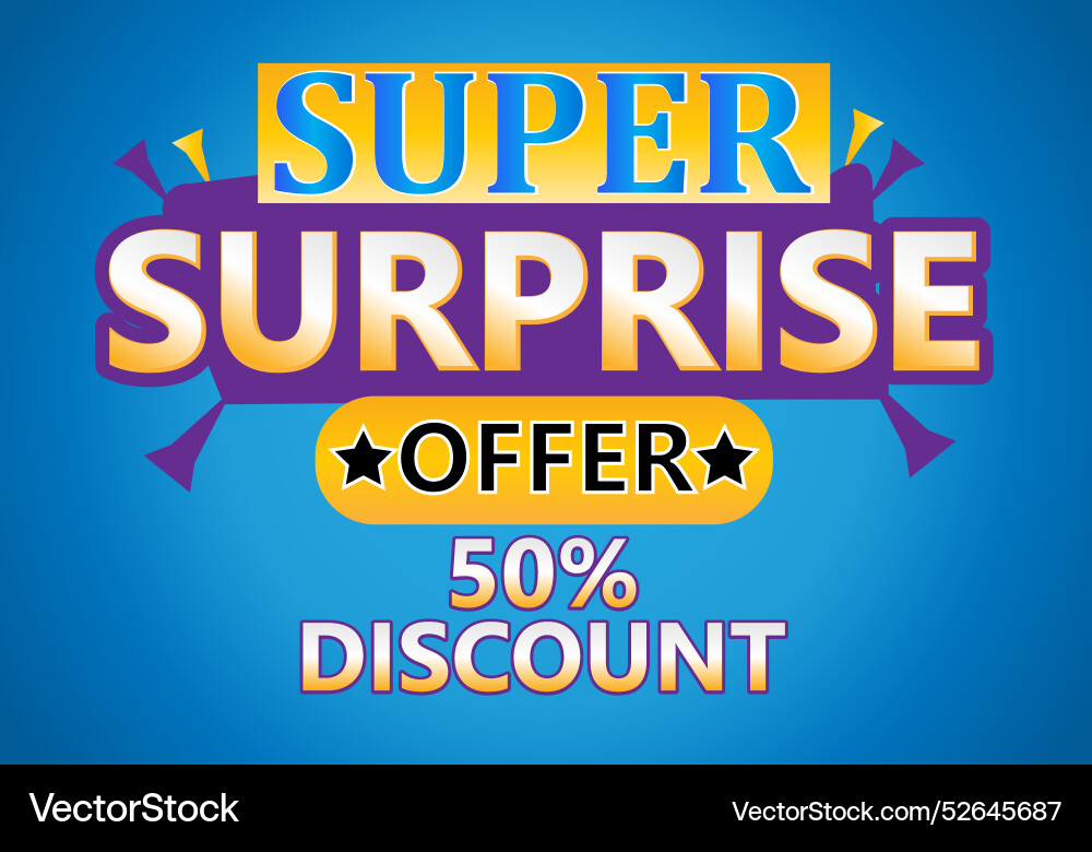 Super offer 50 discount background design Vector Image