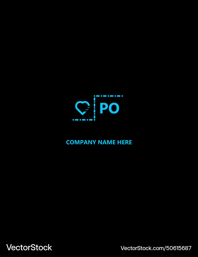 Unique attractive creative po letter logo design Vector Image
