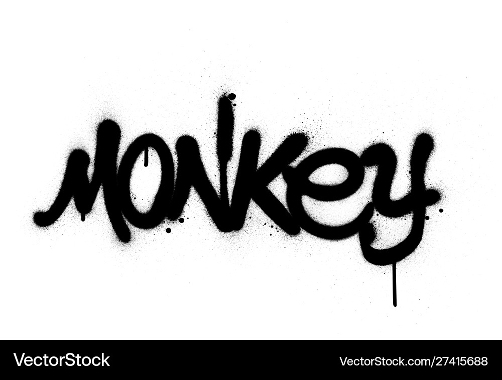Black Graffiti Monkey Word Art Royalty Free Vector Image