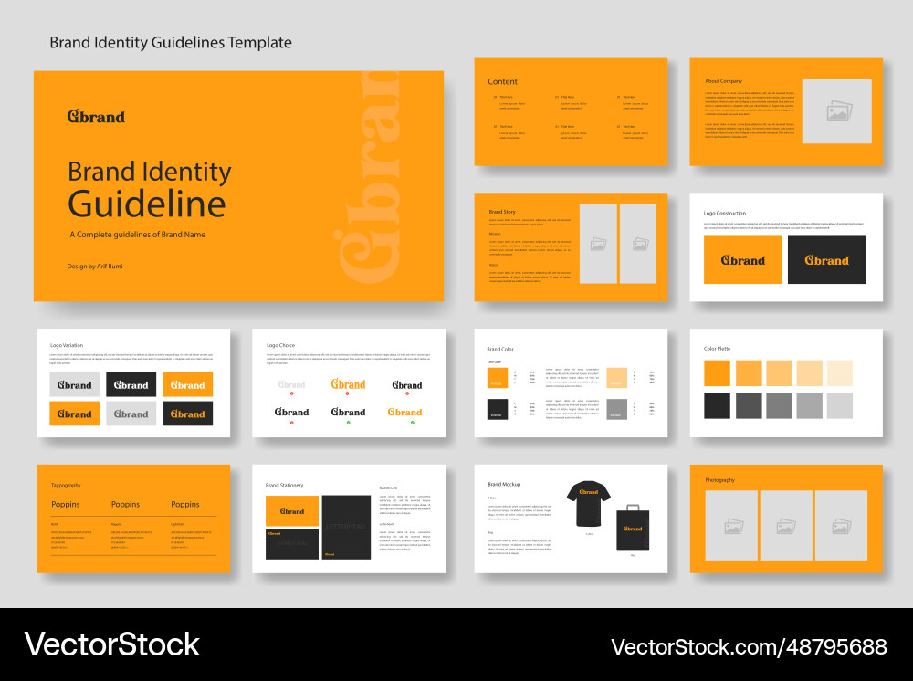 Brand Style Guide Presentation Template Royalty Free Vector
