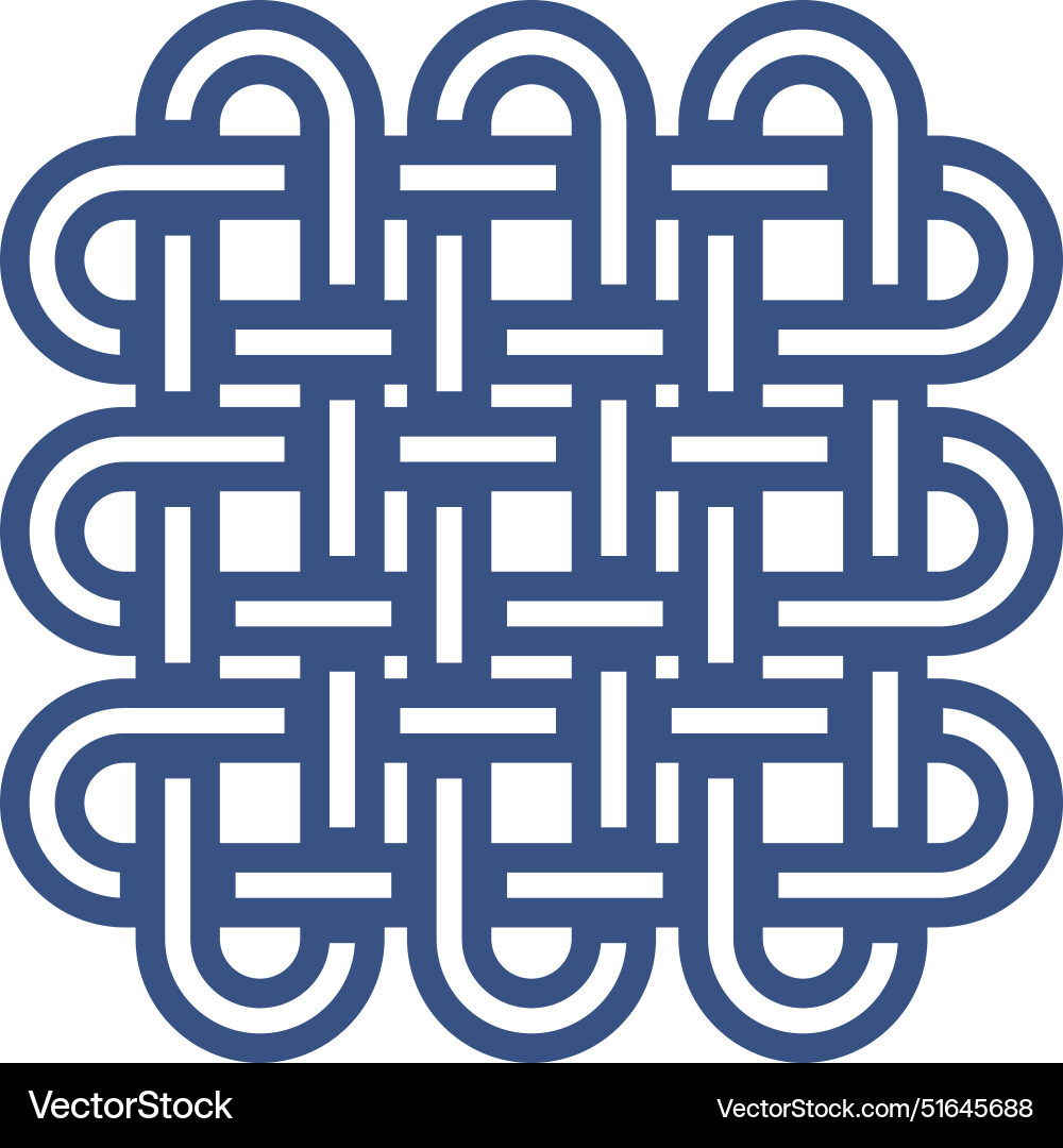Complex blue celtic knot design isolated white Vector Image