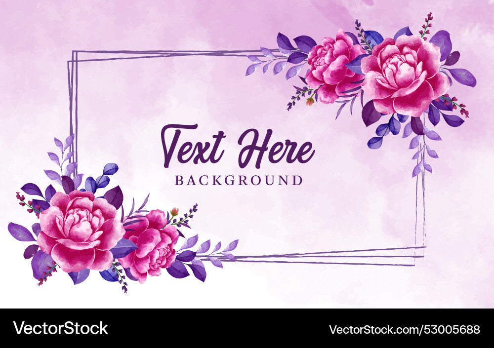 Editable floral frame with corner flowers Vector Image