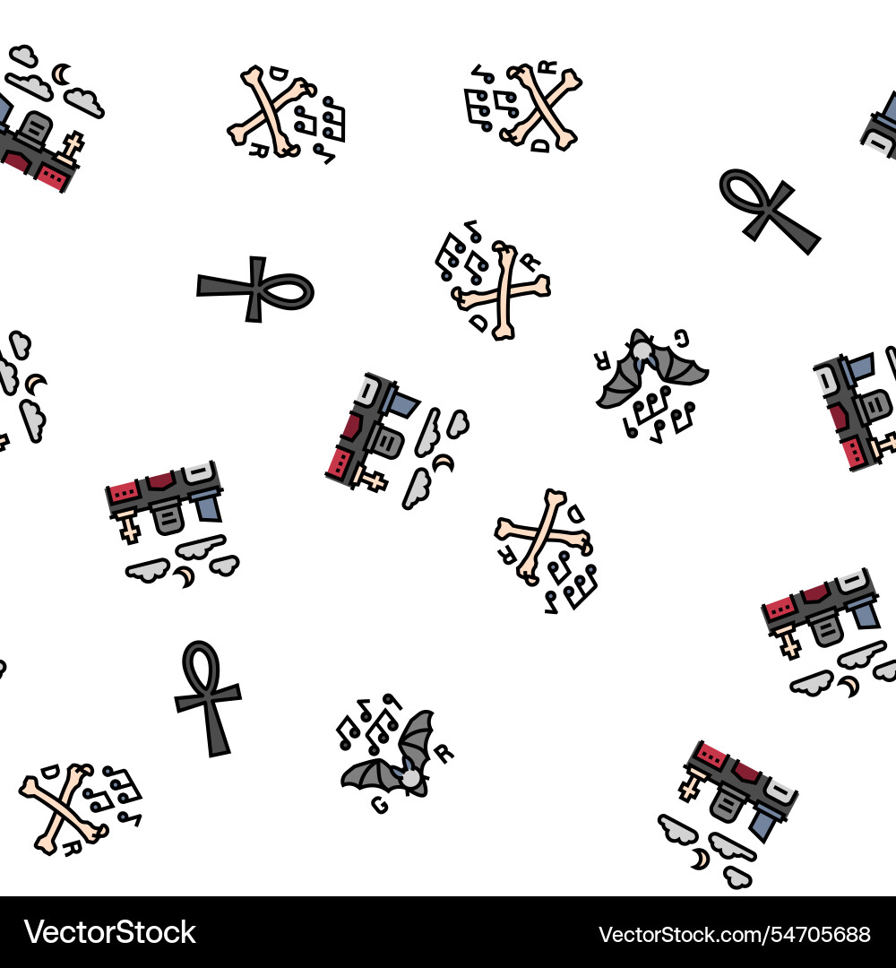 Goth subculture punk gothic y2k seamless pattern Vector Image