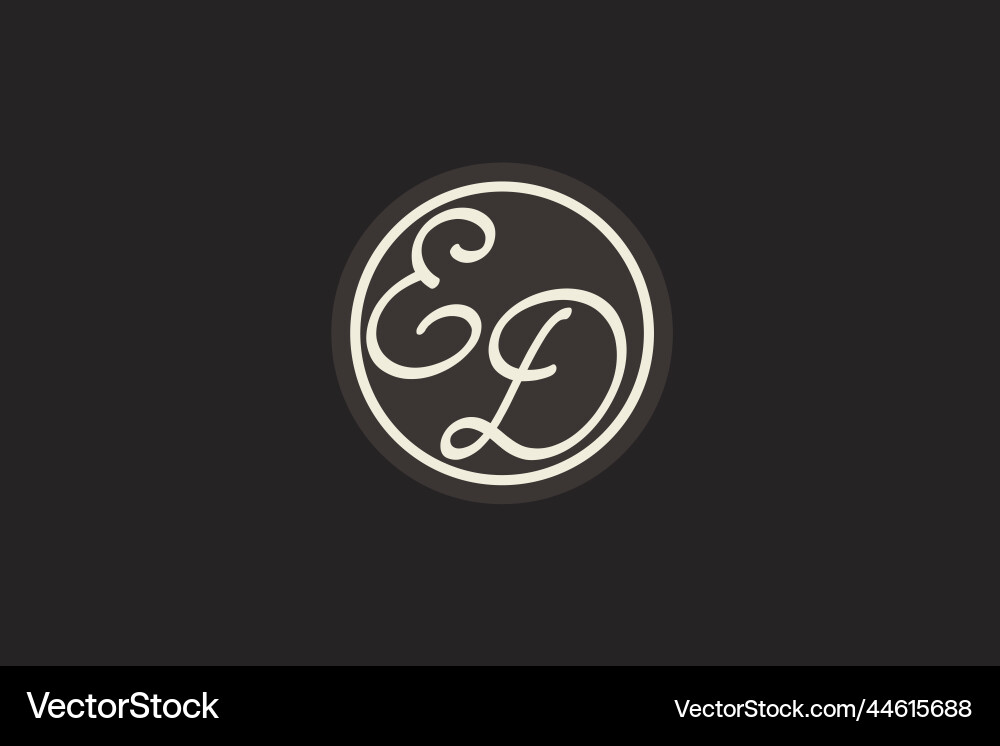 Initial letter ed monogram logo with simple Vector Image