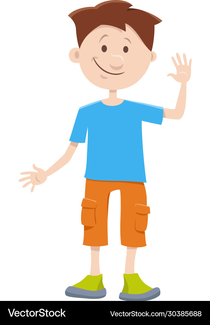 Kid boy cartoon comic character Royalty Free Vector Image