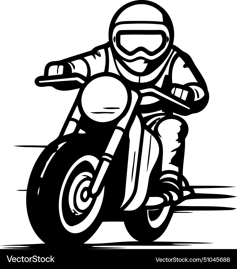 Motorcycle racer motorcyclist logo Royalty Free Vector Image
