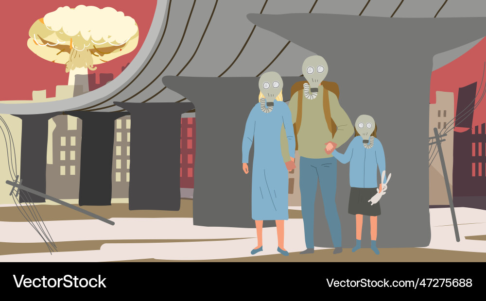 Nuclear war background Royalty Free Vector Image