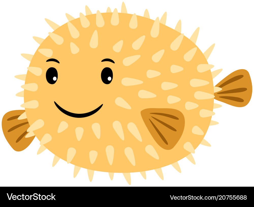 Puffer fish icon Royalty Free Vector Image - VectorStock