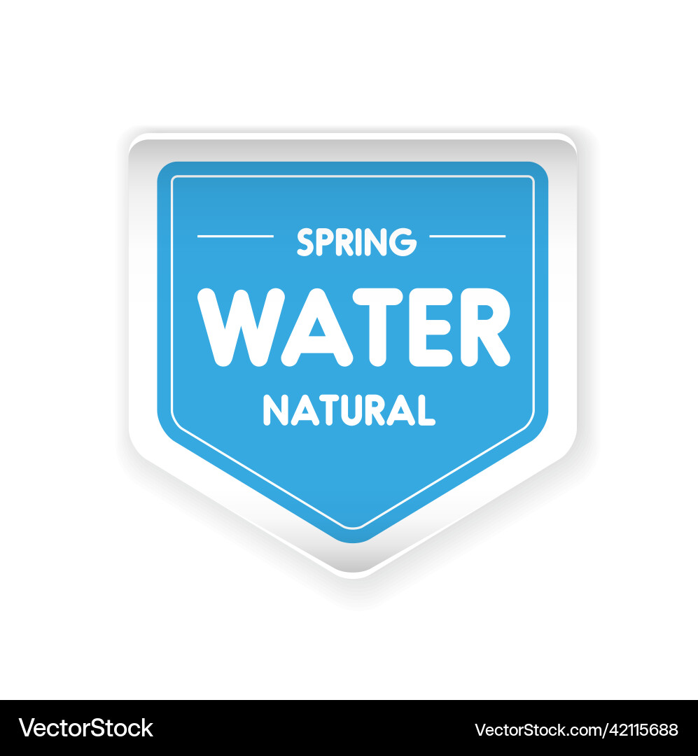 Spring water label Royalty Free Vector Image - VectorStock