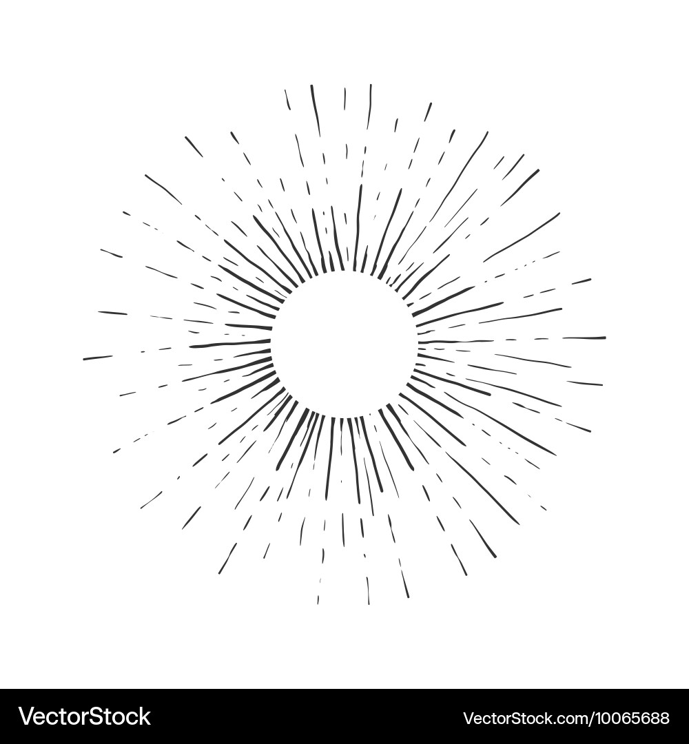 Sun Scratch Board Engraving Royalty Free Vector Image