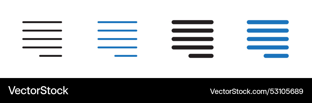 Align icon set outline Royalty Free Vector Image