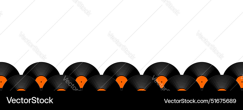 Border with vinyl records repeated lp or long Vector Image